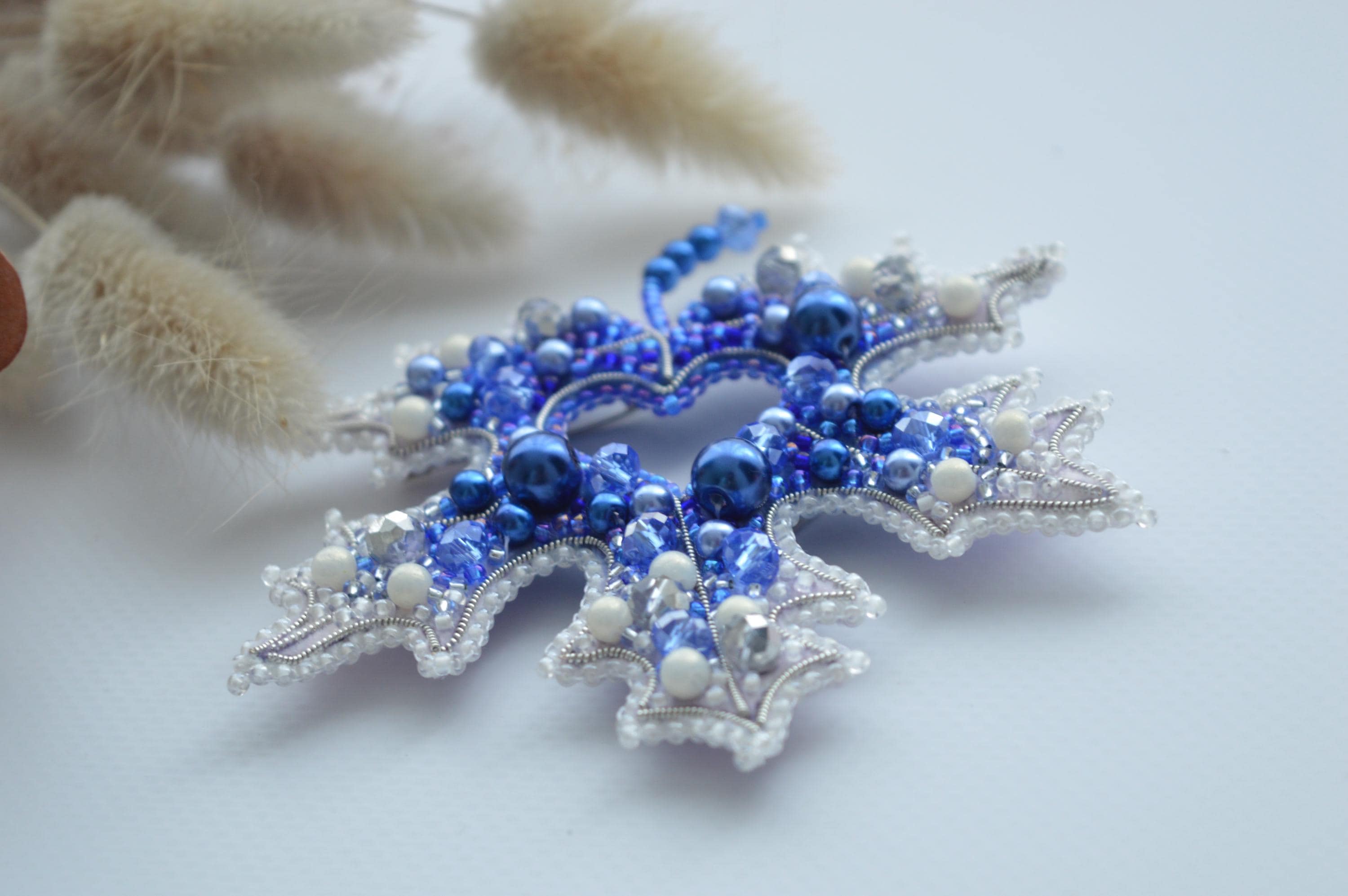 Blue Leaf DIY Beaded Brooch Kit | Jewelry Making Kits for Adults ...