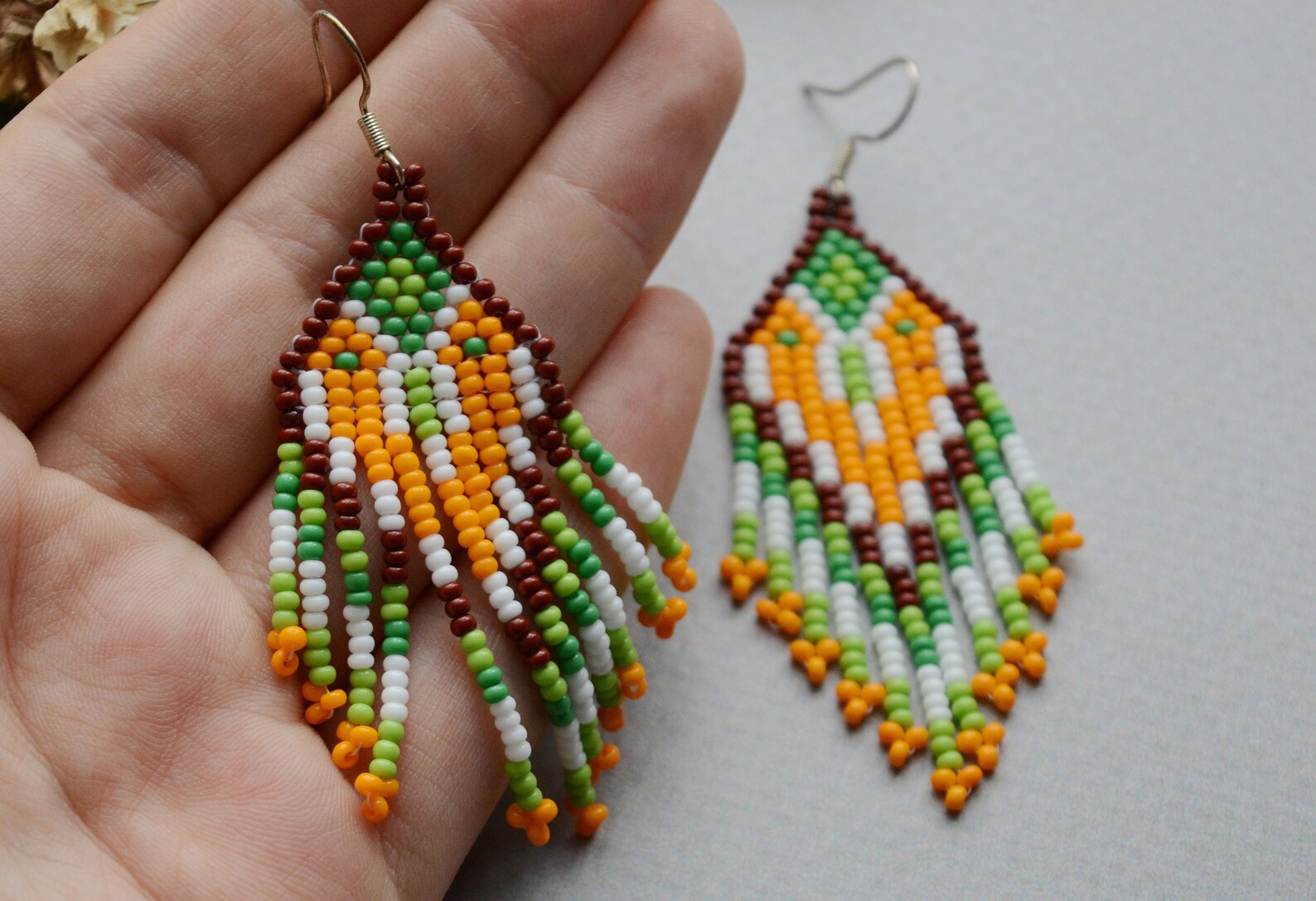 DIY Beaded Earrings Kit for Beginner Pattern Fringe Earrings | Etsy