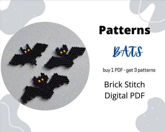Bats Charms Bead Pattern Halloween Brick Stitch for Bead - Etsy