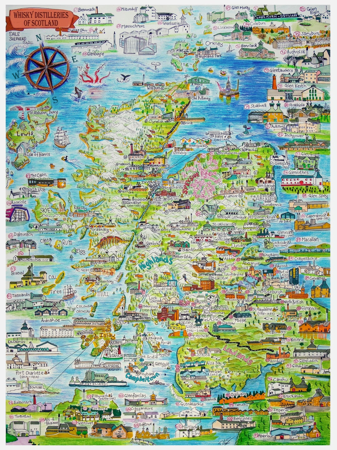 Whisky Distilleries of Scotland - Etsy