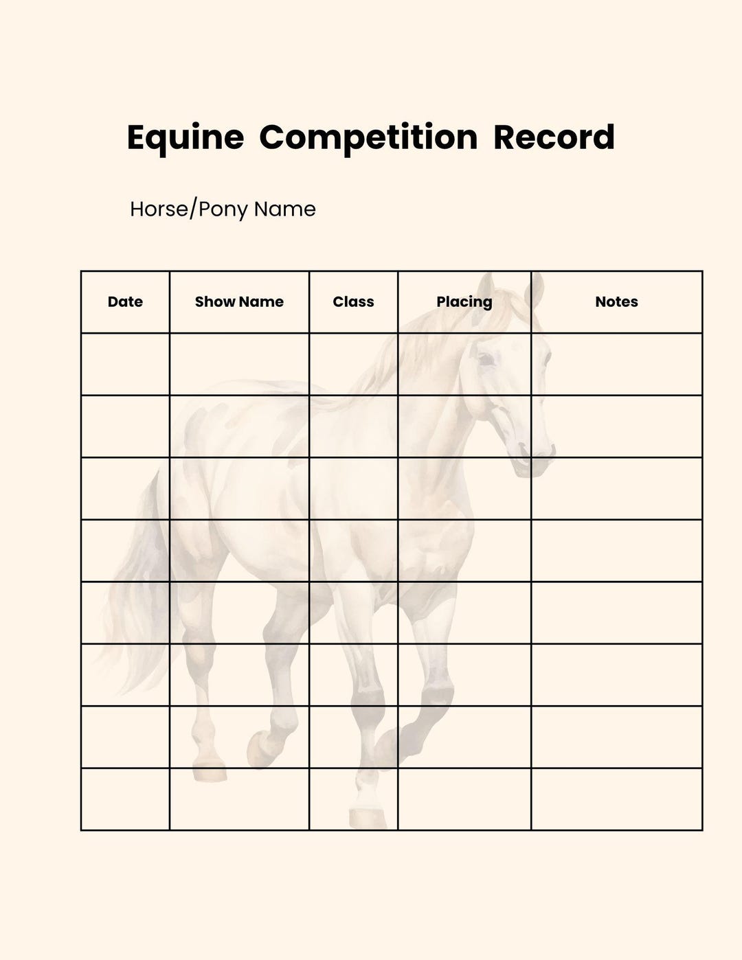 Equine Planner Pack | Vaccination | Medication | Competition |deworming ...