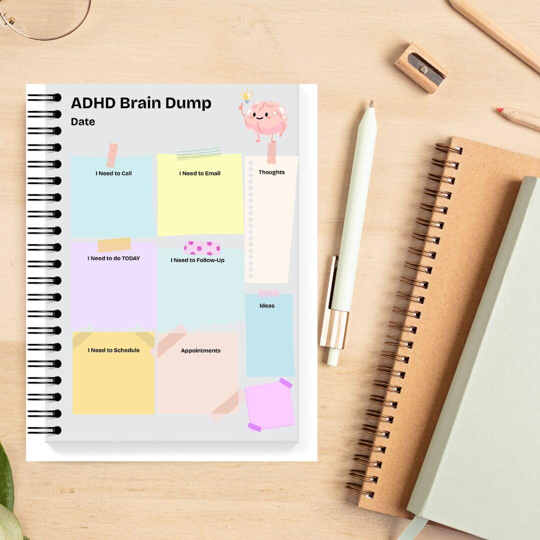 Cute ADHD Brain Dump Bundle | Printable PDF | Fillable PDF - Etsy