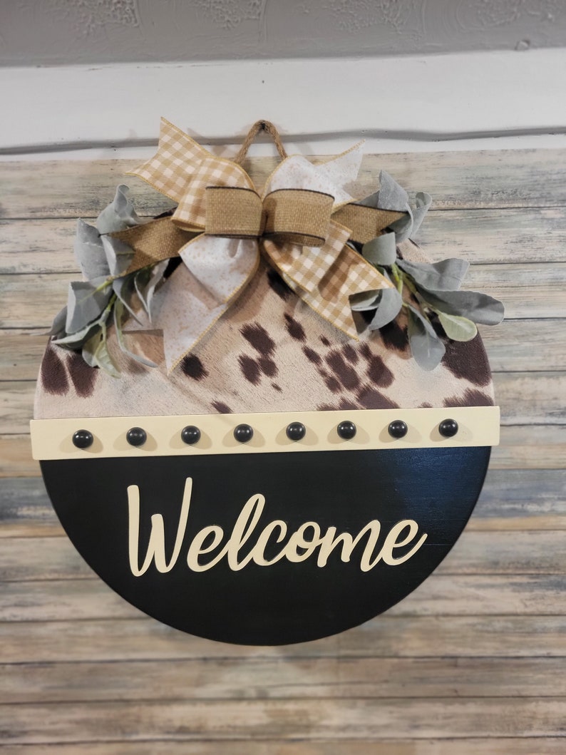 Cow Print Welcome Sign - Etsy