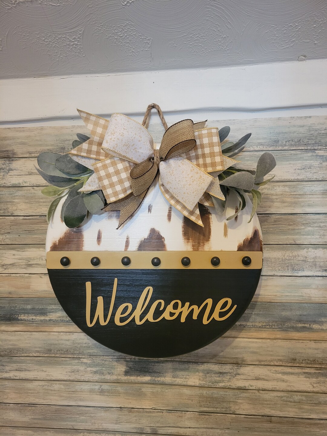 Cow Print Welcome Sign - Etsy