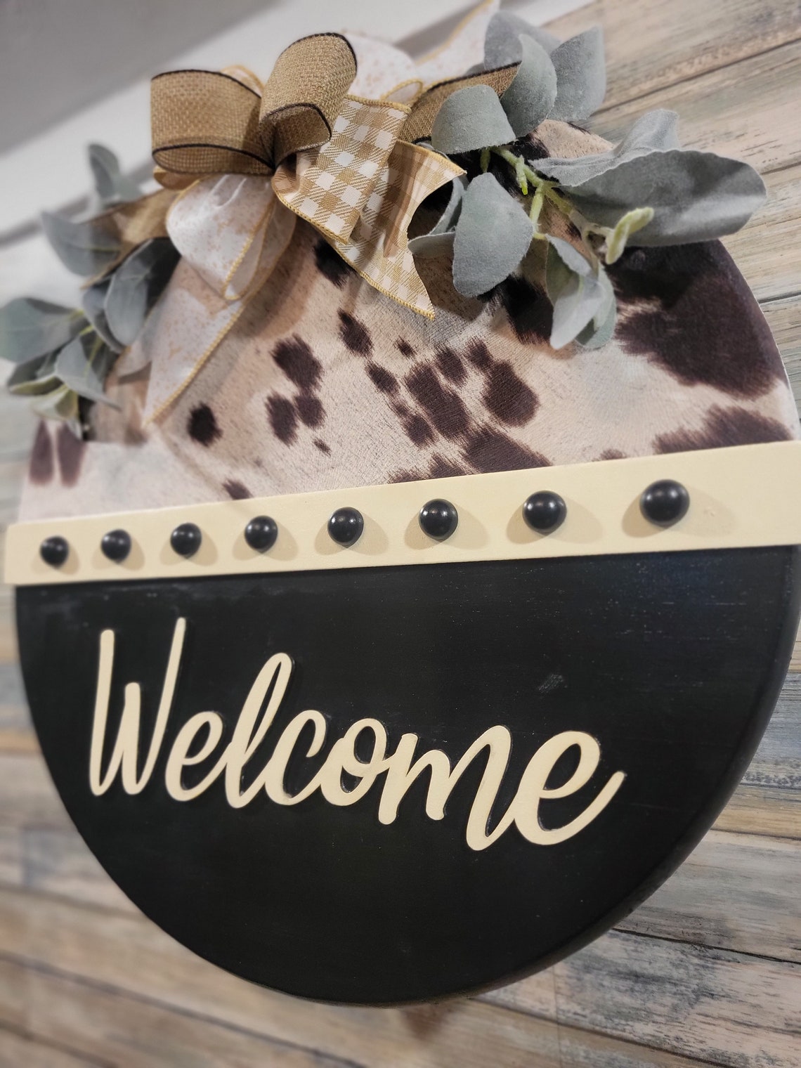 Cow Print Welcome Sign - Etsy