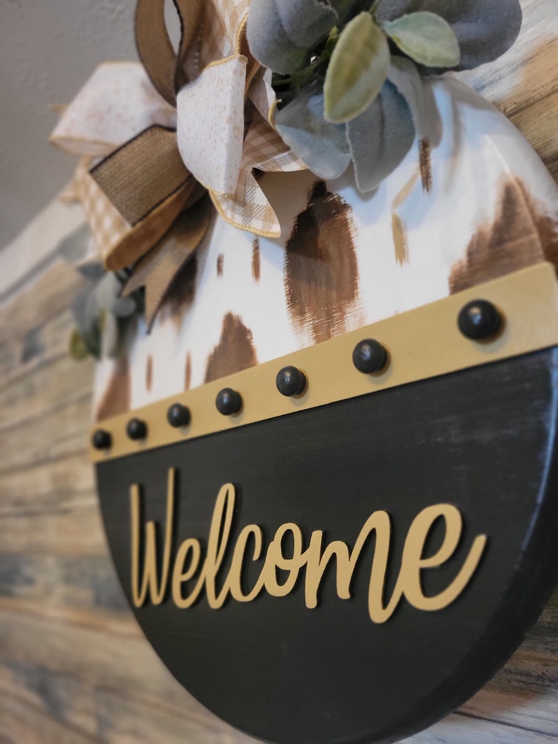 Cow Print Welcome Sign - Etsy