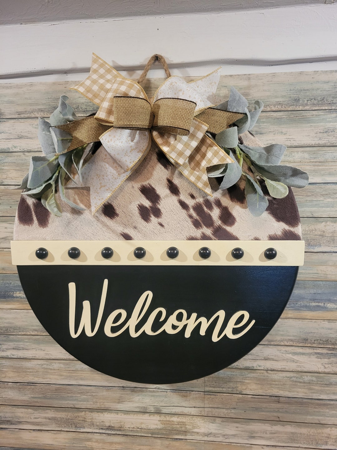 Cow Print Welcome Sign - Etsy