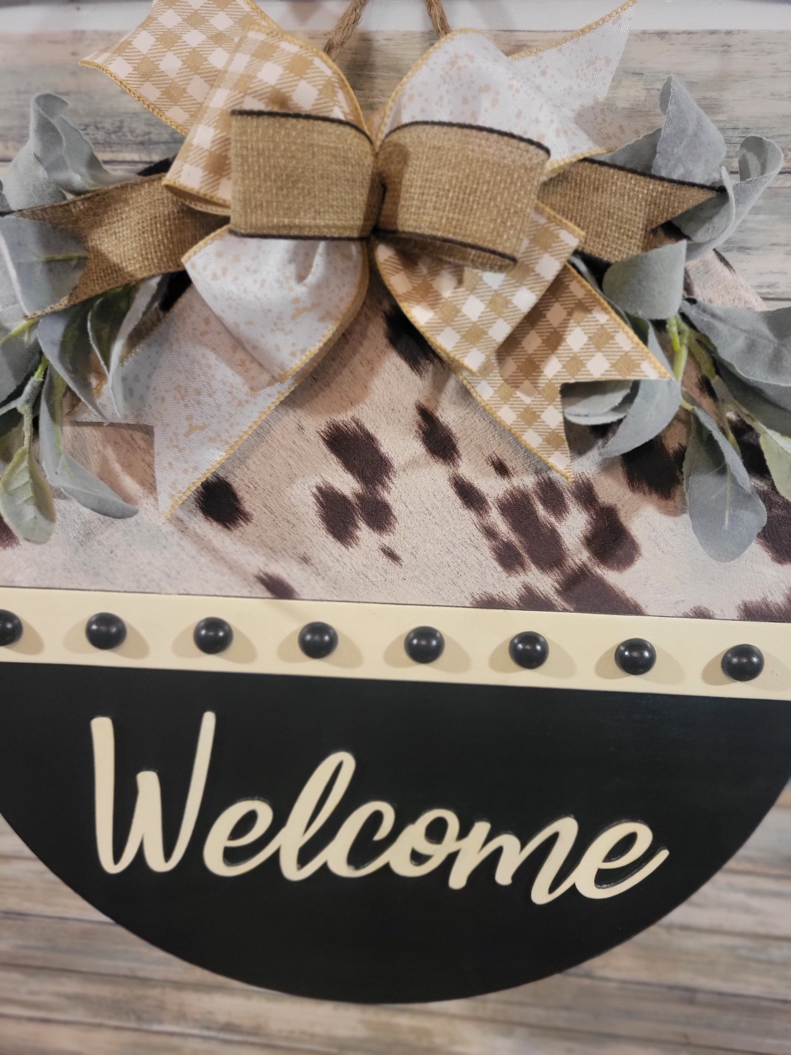 Cow Print Welcome Sign - Etsy