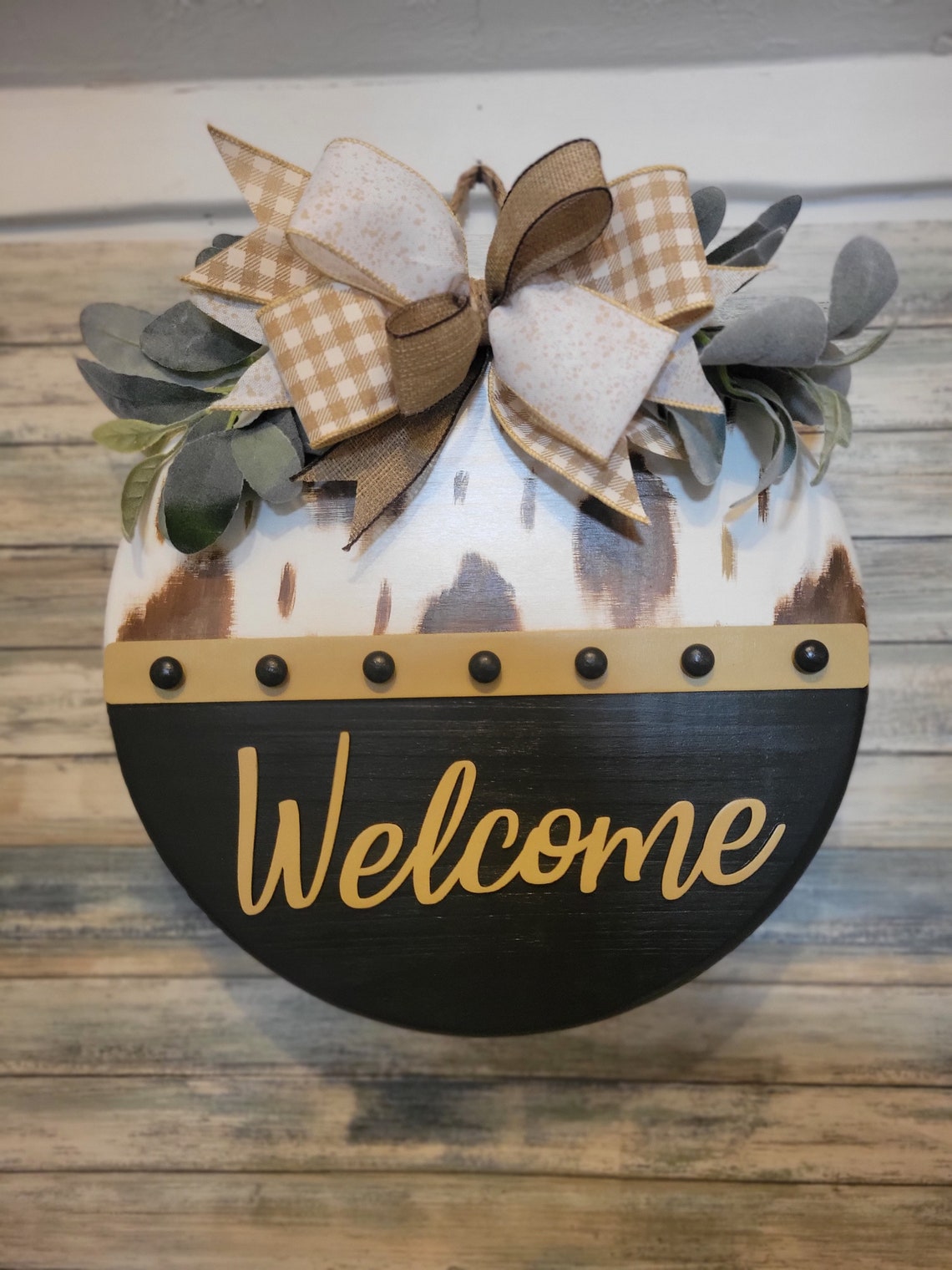Cow Print Welcome Sign - Etsy