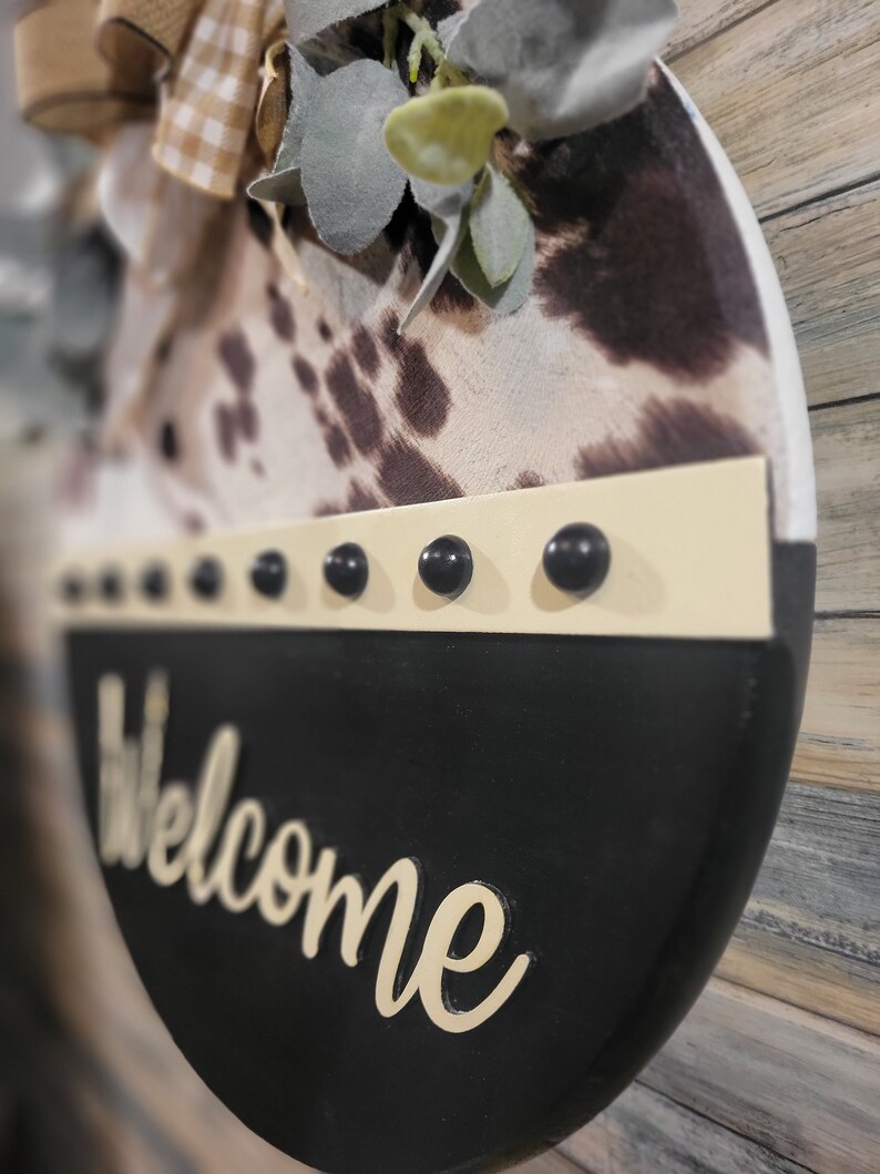 Cow Print Welcome Sign - Etsy