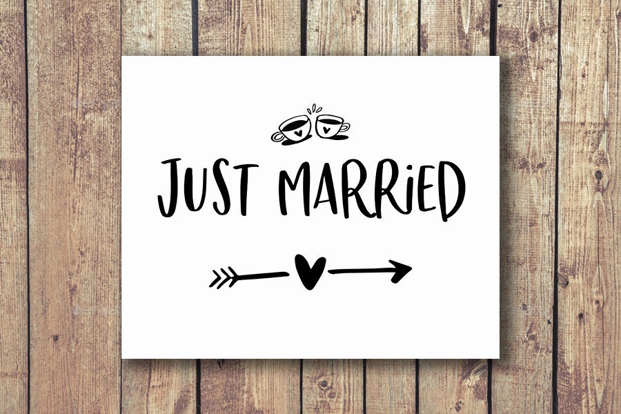 Printable Poster Digital Download Just Married Sign - Etsy