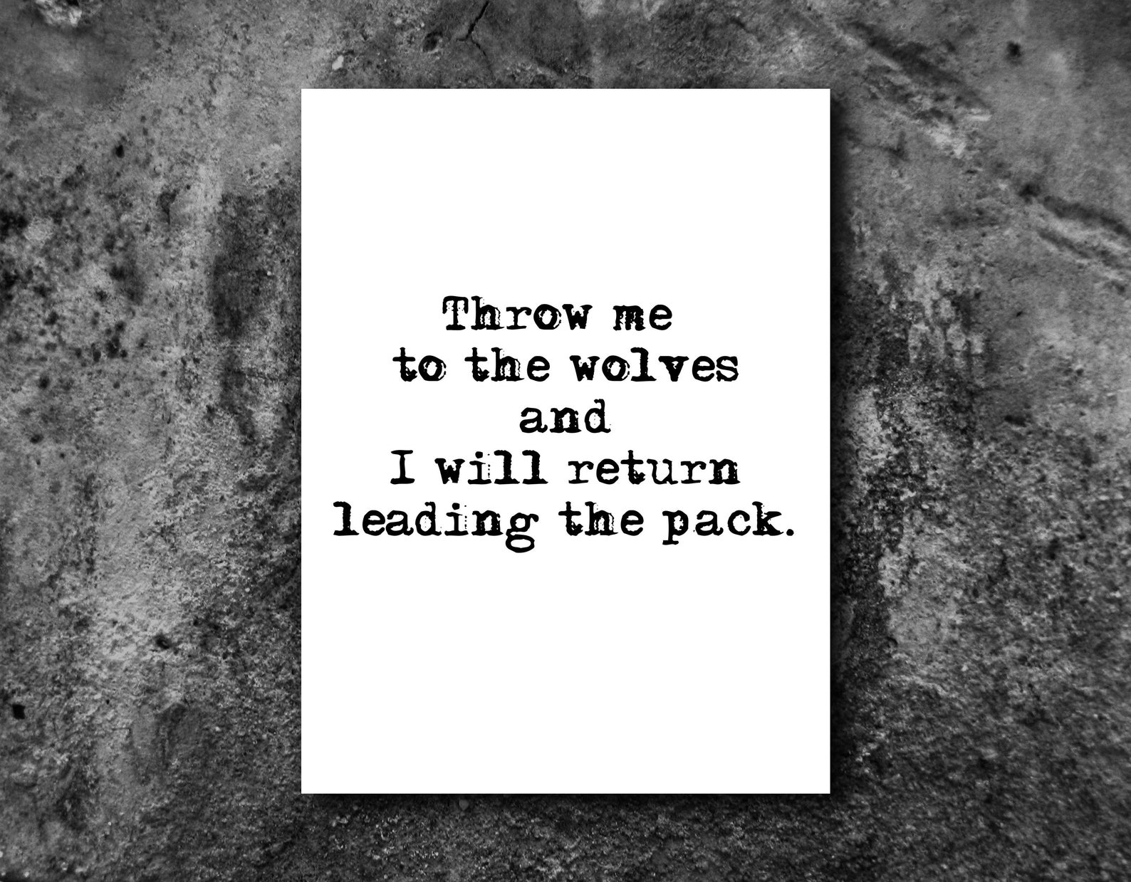 Throw Me to the Wolves, Printable Poster, Digital Download, Sign ...