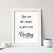Poster Print,you Are the Creator of Your Own Destiny, Quote ...