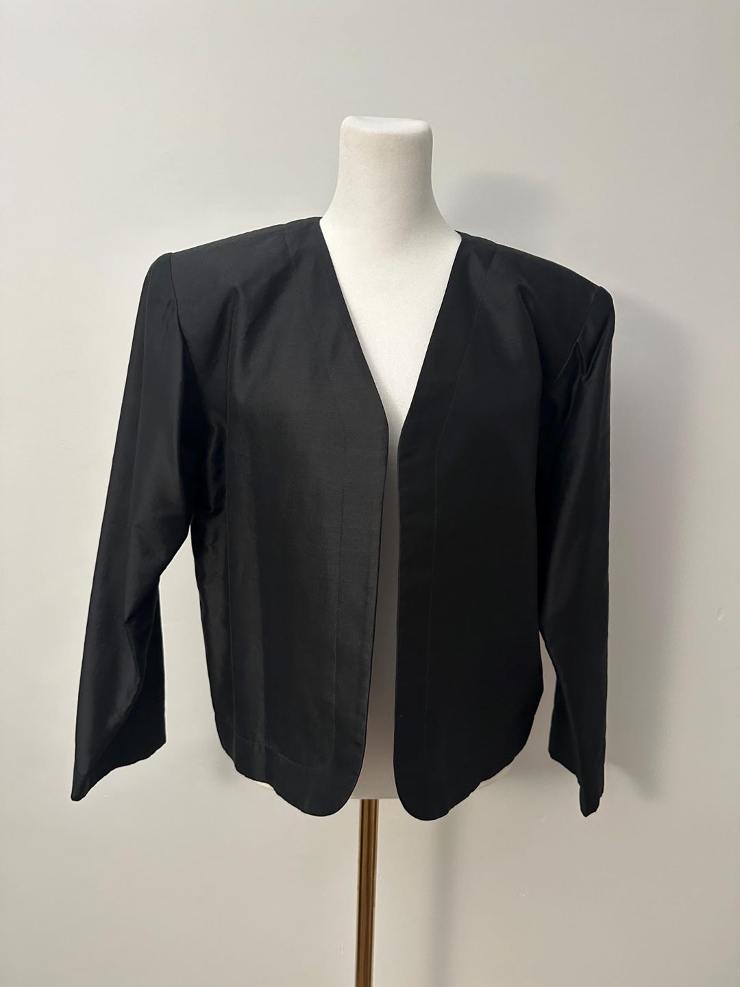 Thai Silk Black Blazer Jacket - Siam Malee - Size M - Etsy