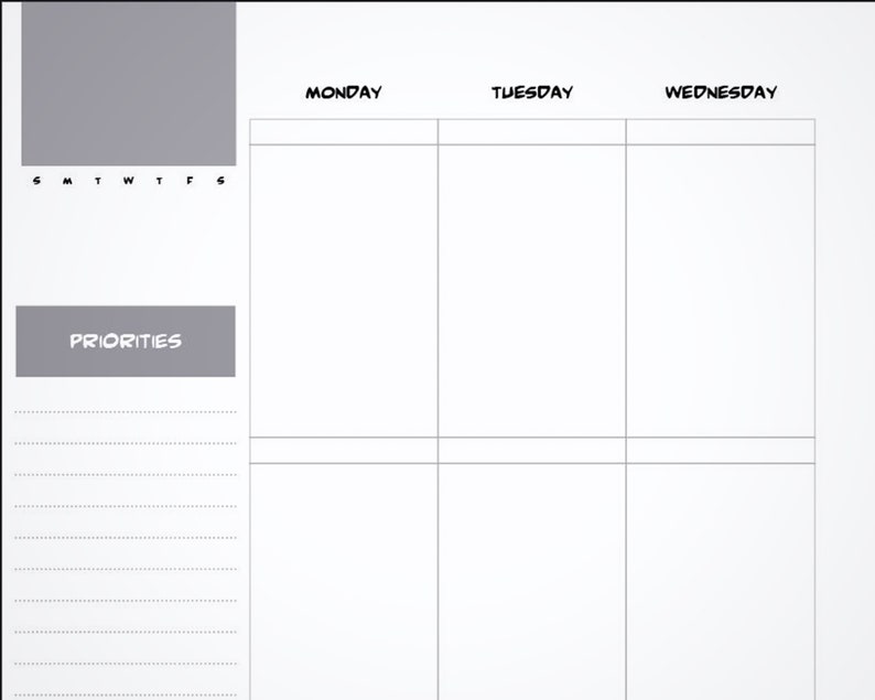 Printable Happy Planner Blank Templates All Three Sizes - NO SVG FILE ...