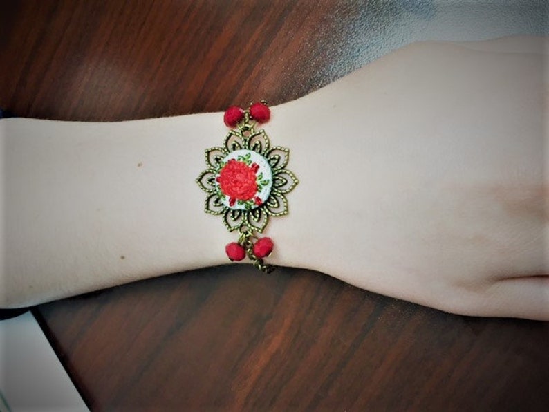 Embroidery Jewelry Hand Embroidered Bracelet Floral - Etsy