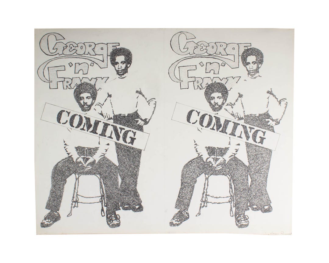 James Spencer Russell Signed “george N’ Frank Coming” Graphite Drawing ...