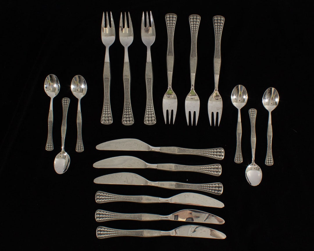Oslo Metallvarefabrikk OM Pewter Norway Hobnail Pattern Flatware - Etsy