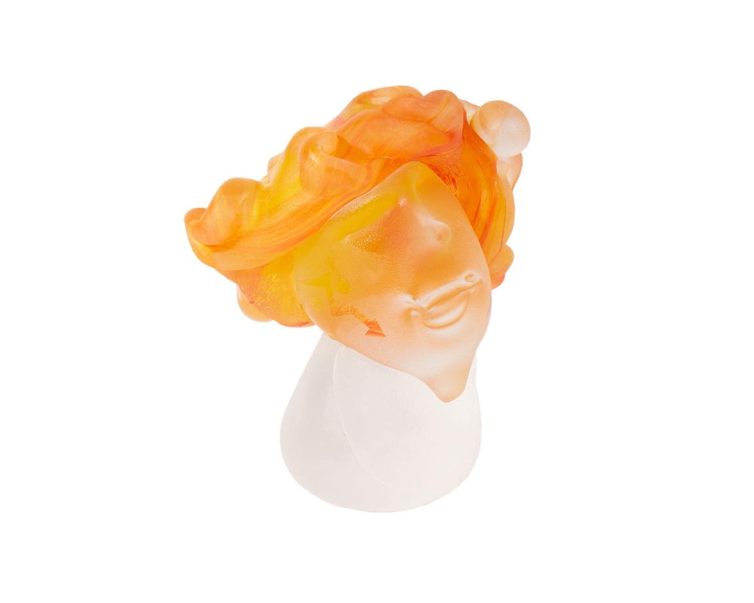 Stephen Fellerman and Clair Raabe 2000 Signed Art Glass Bust Sculpture ...