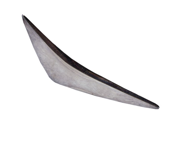 Hans Hansen Denmark Sterling Silver Boomerang Pin - Gem