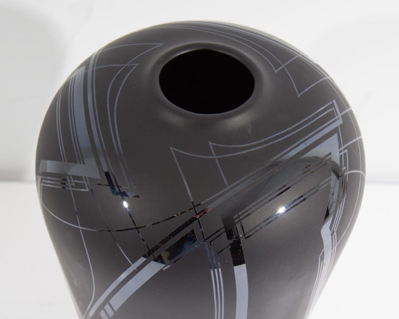 Bob Toensing Signed 1989 Black Glass Vase - Etsy