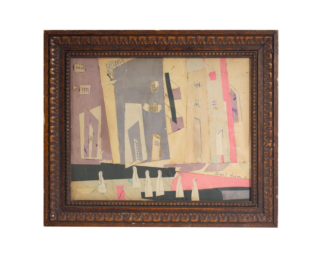David Sinclair Nixon 1961 Signed Cityscape Paper Collage - Etsy