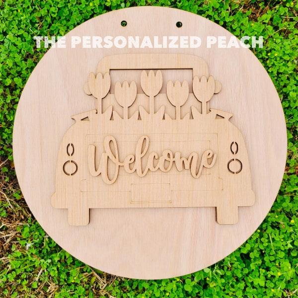 Spring Door Hanger Template - Etsy