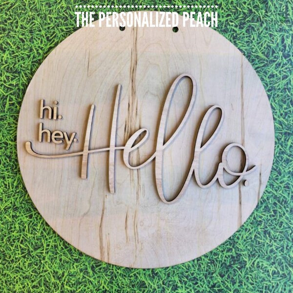 Hi Door Hanger Svg - Etsy