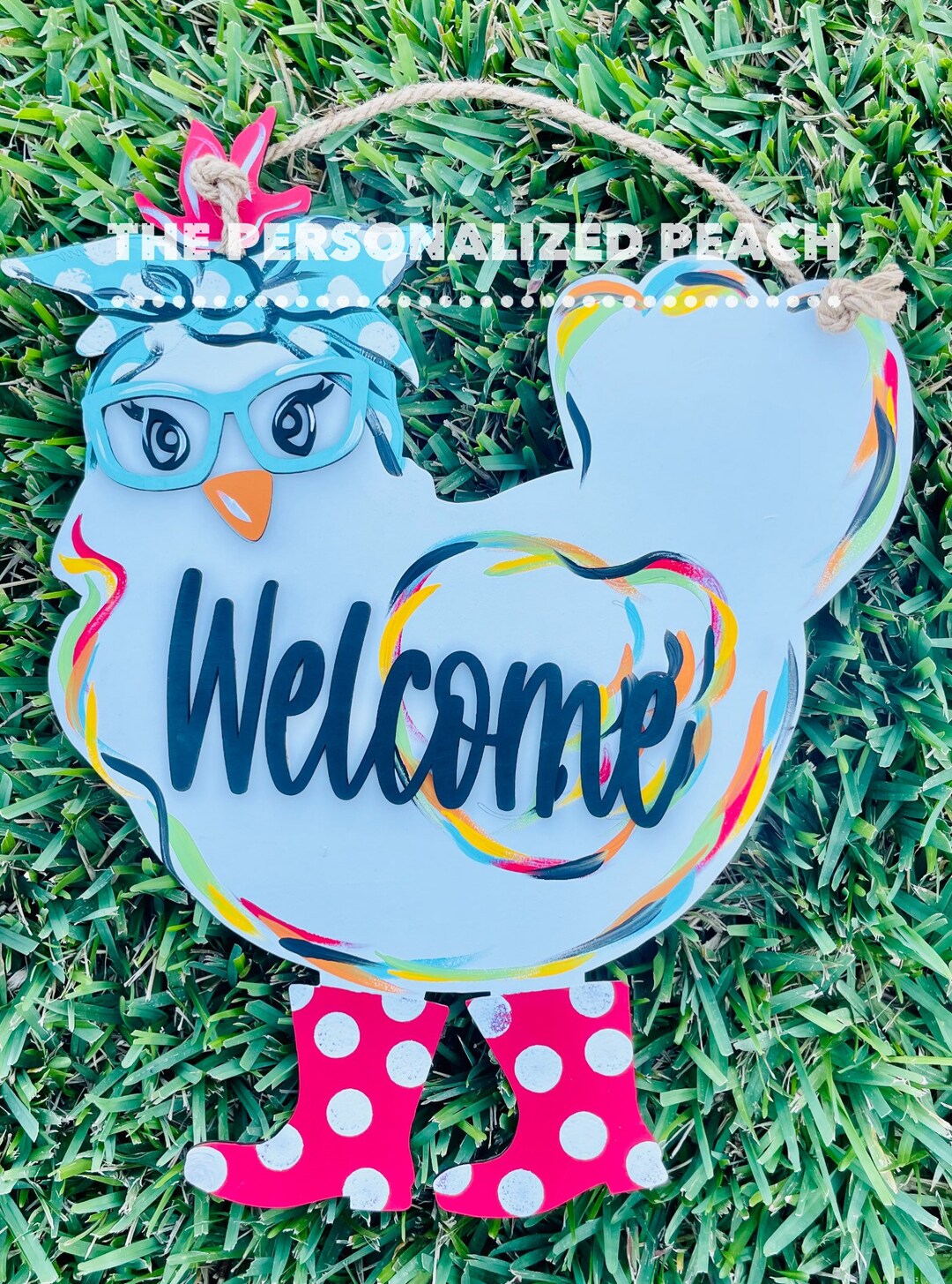 Happy Spring Chicken Laser Cut Door Hanger/ Farmhouse Farm Doorhanger ...