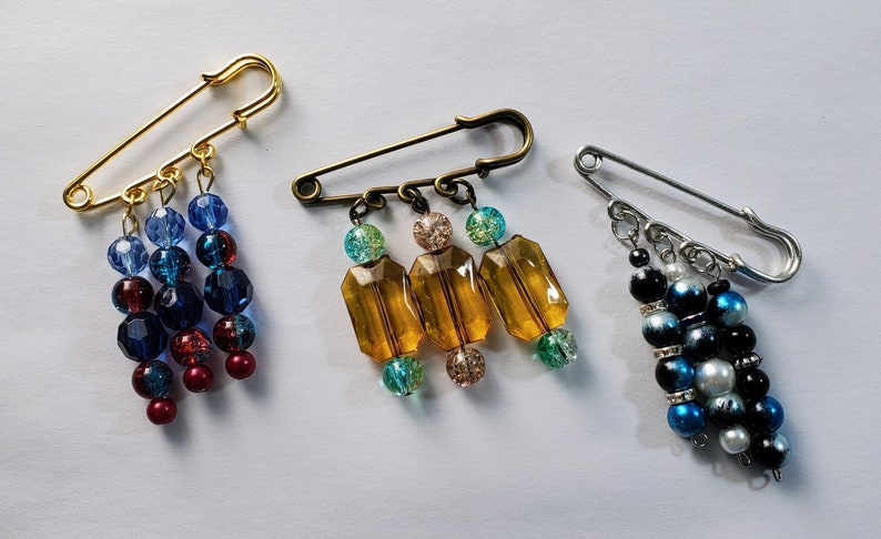3 Brooch Safety Pin Set Kilt Safety Pins Junk Jewelry - Etsy