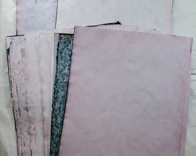 60 Sheets of Purple Hand Dyed Paper, Collage Kit, Junk Journal Supplies ...