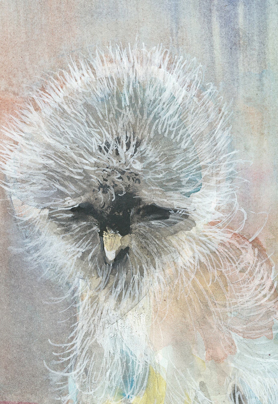 Watercolor Silkie Art Print by Bethany Kerr - Etsy