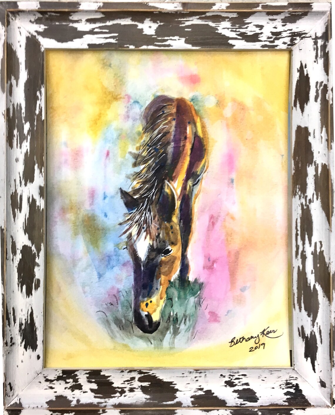 Grazing Horse Watercolor Painting by Bethany Kerr - Etsy