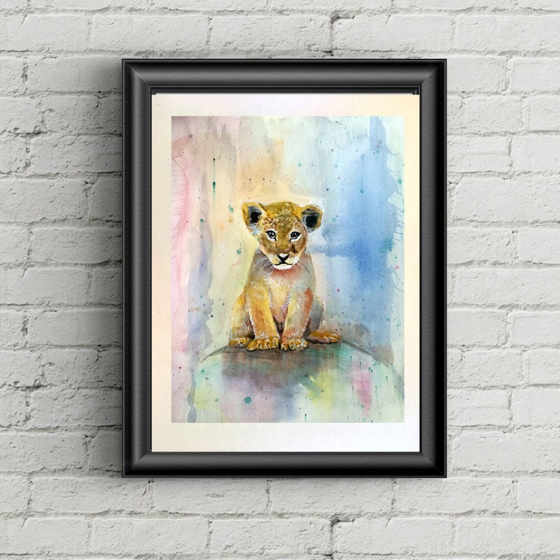 Lion Cub Watercolor Digital Download Art by Bethany Kerr - Etsy