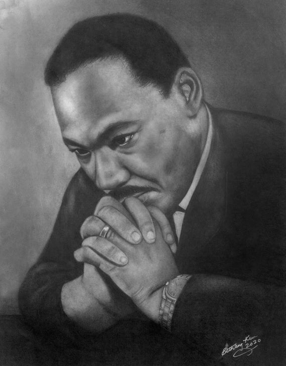 Martin Luther King Jr. Pencil Drawing Portrait by Bethany Kerr | Etsy