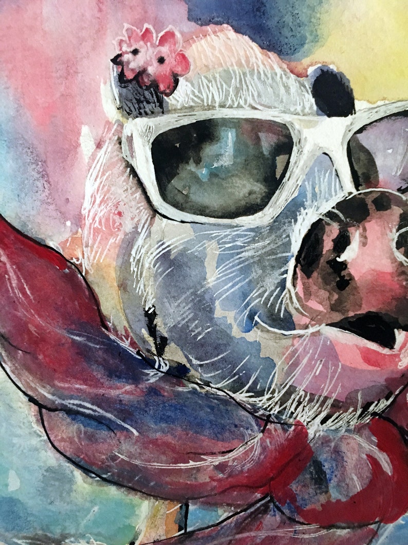 Whimsical Pig Watercolor Art Print by Bethany Kerr | Etsy