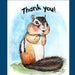 Watercolor Whimsical Thank You Chipmunk Postcard 5 X 7 Art Print by ...