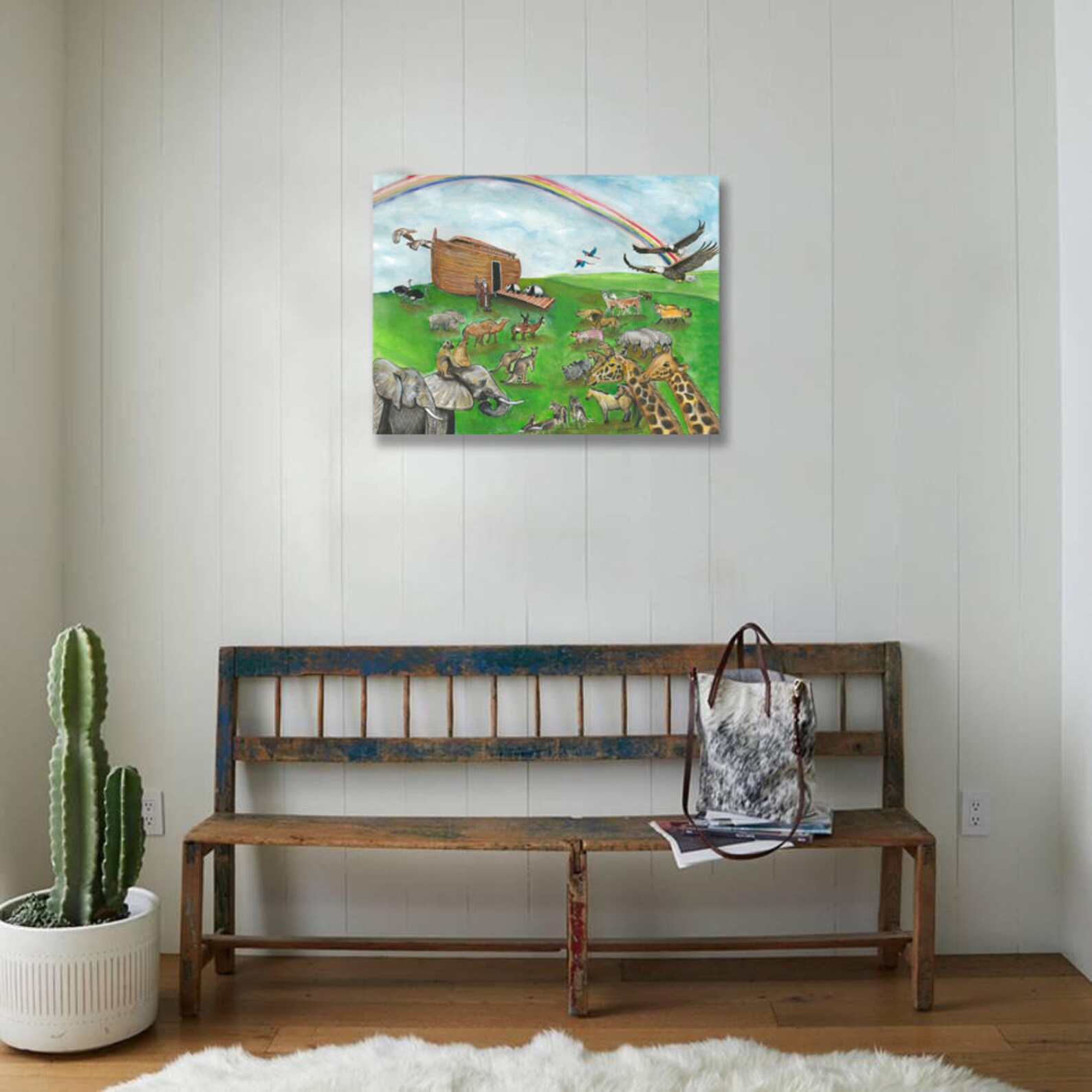 Watercolor Noah's Ark Scene Art Print by Bethany Kerr | Etsy