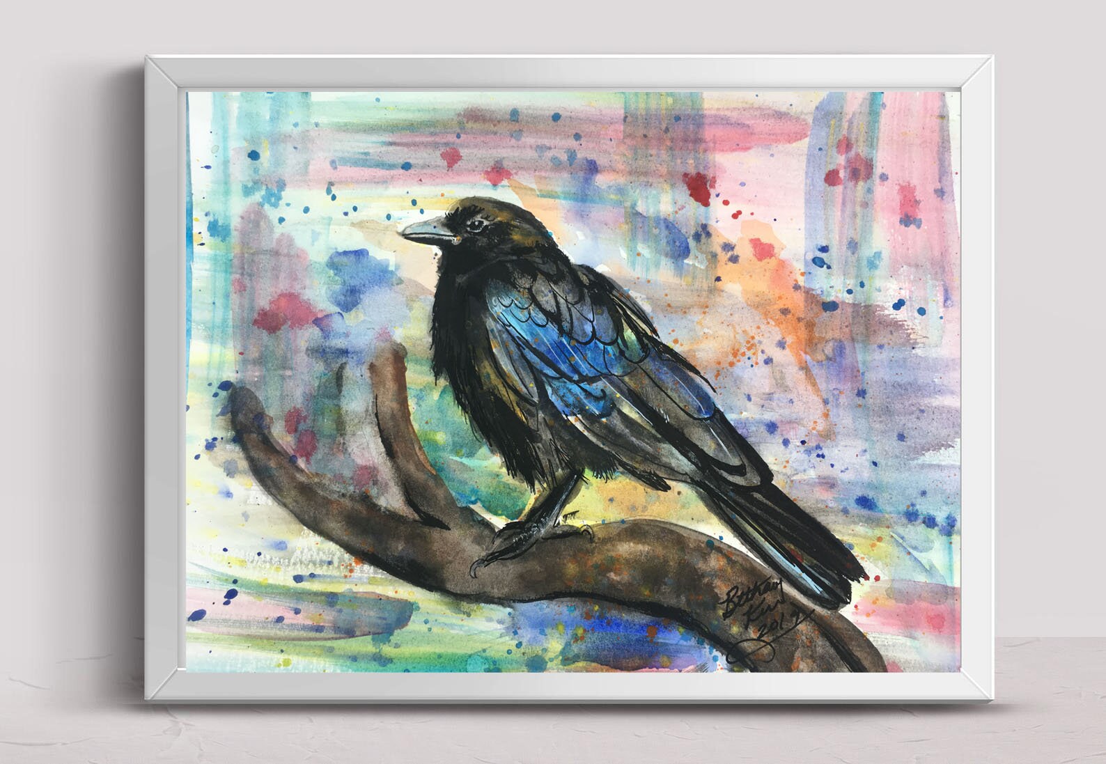 Watercolor Crow Painting Art Print by Bethany Kerr - Etsy