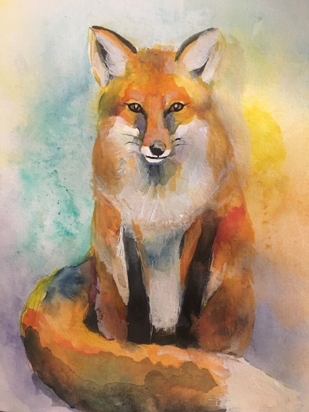Watercolor Fox Art Print by Bethany - Etsy