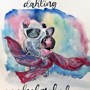 Whimsical Pig Watercolor Art Print by Bethany - Etsy