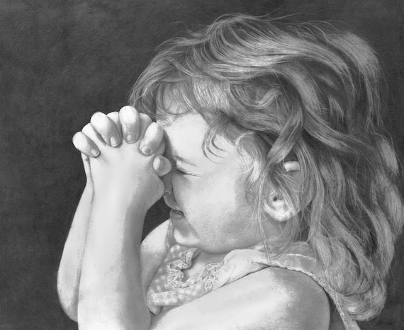 Girl Praying Drawing