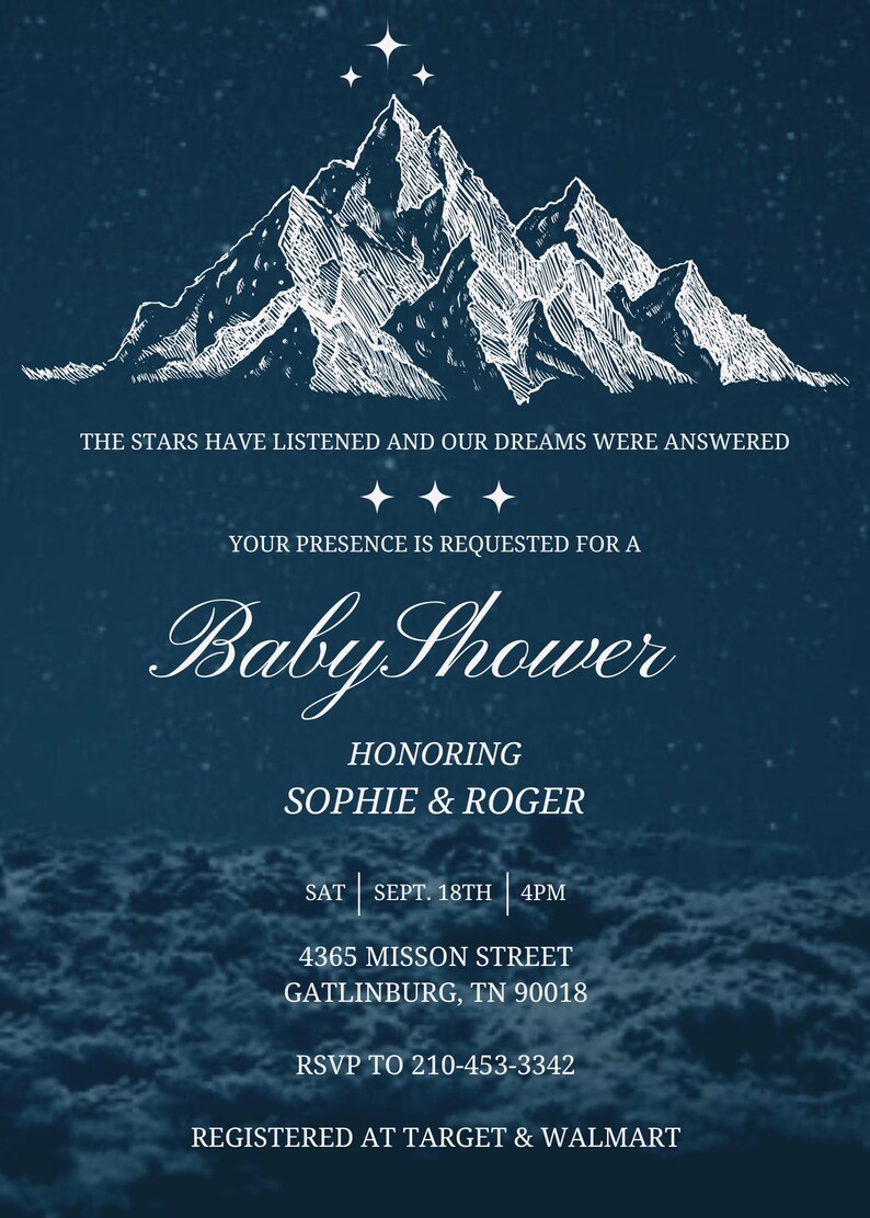 City of Starlight Baby Shower Digital Invitation - Velaris - Etsy