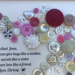 Button Art, Best Friend, Christening Gift, Baby Shower, Bridal Shower ...