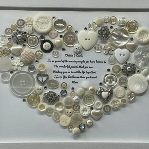 Button Art, Best Friend, Christening Gift, Baby Shower, Bridal Shower ...