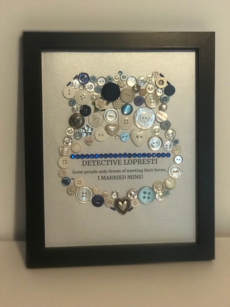 Button Art Police, Thin Blue Line, Police Gift, Law Enforcement ...