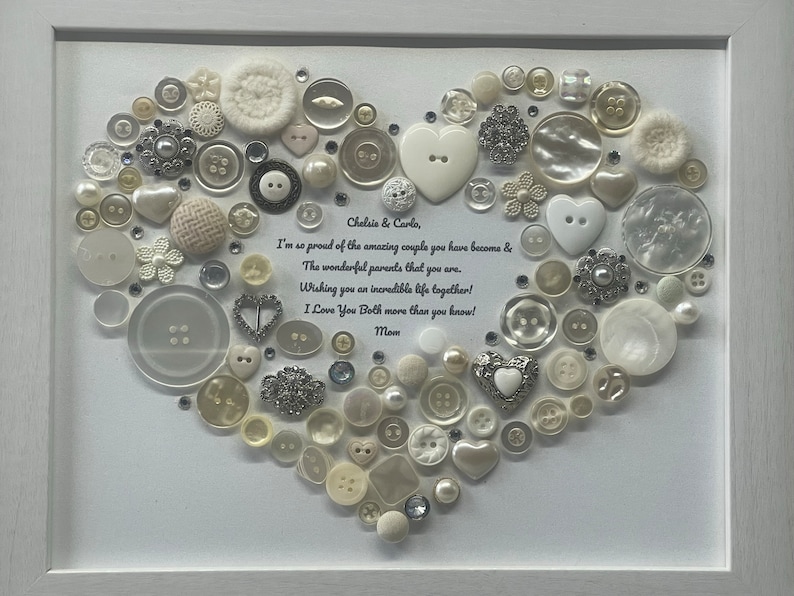 Button Art, Best Friend, Christening Gift, Baby Shower, Bridal Shower ...