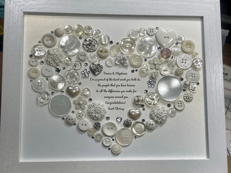 Button Art, Best Friend, Christening Gift, Baby Shower, Bridal Shower ...