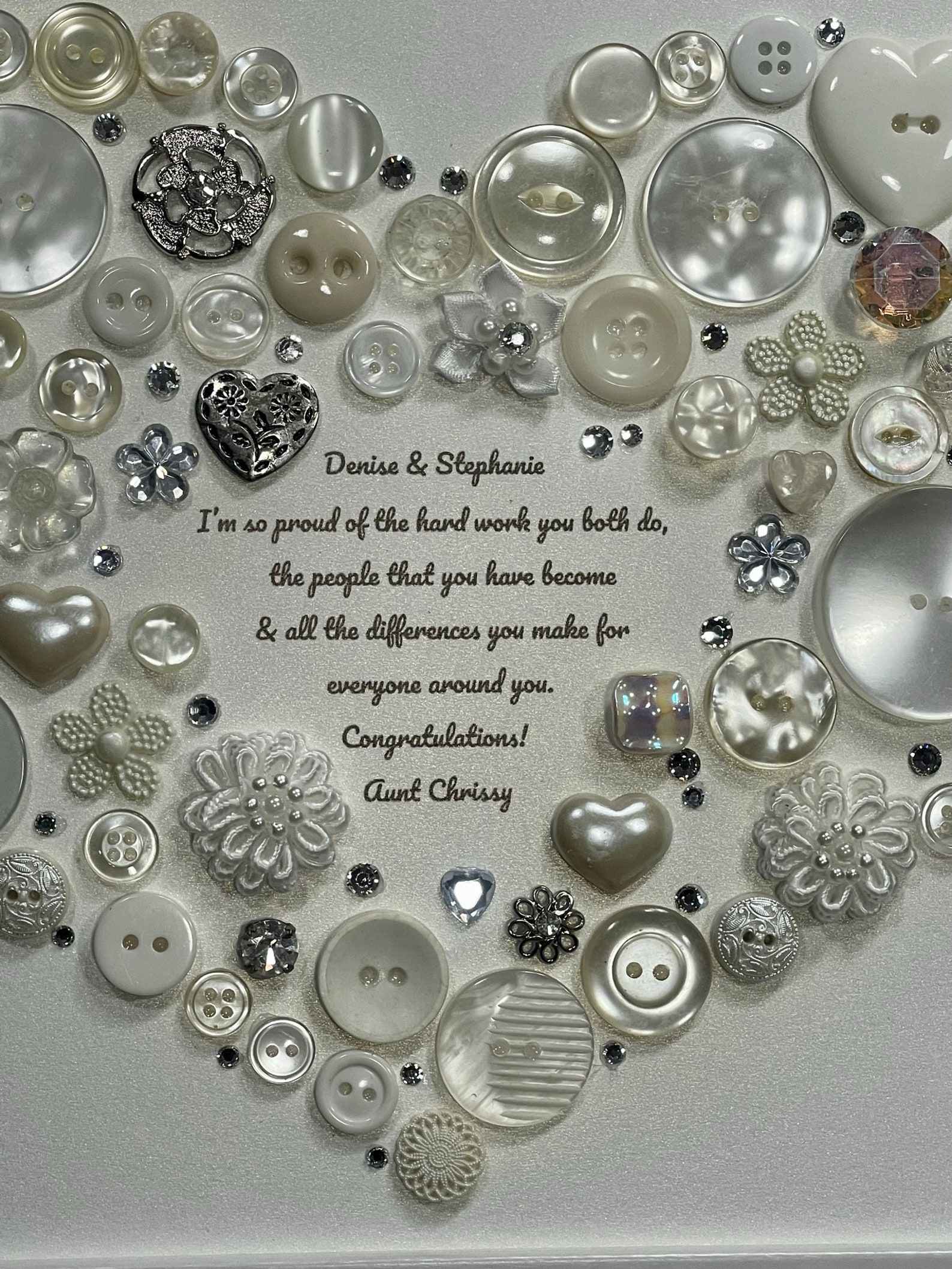 Button Art, Best Friend, Christening Gift, Baby Shower, Bridal Shower ...
