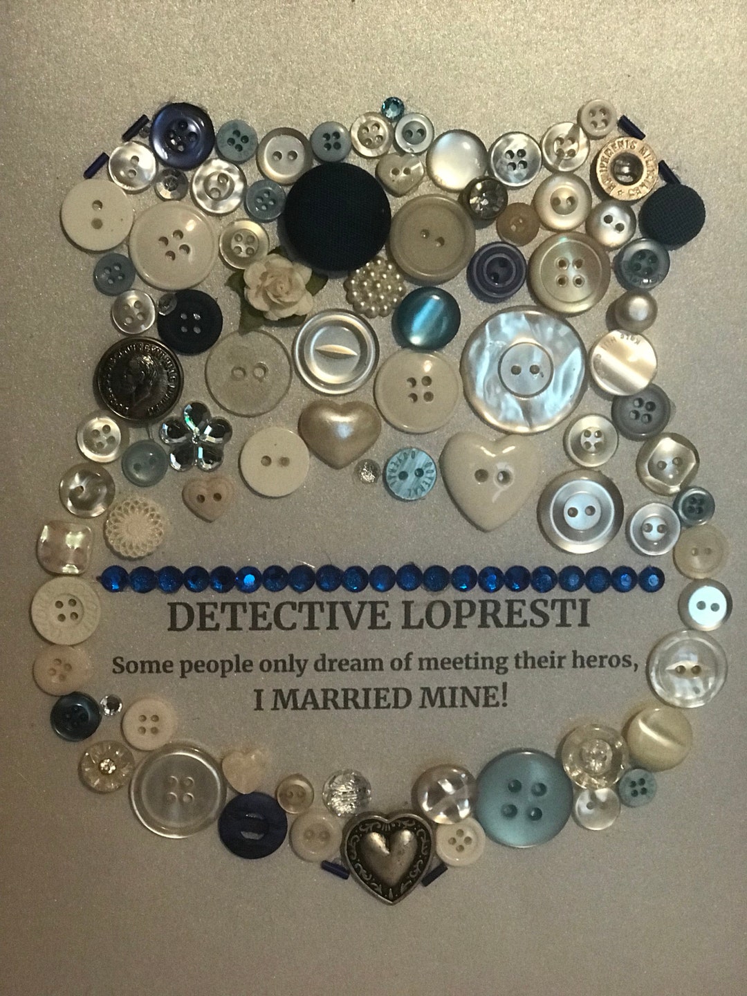 Button Art Police, Thin Blue Line, Police Gift, Law Enforcement ...